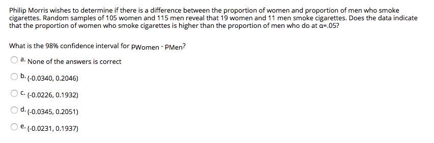 Solved Philip Morris wishes to determine if there is a | Chegg.com