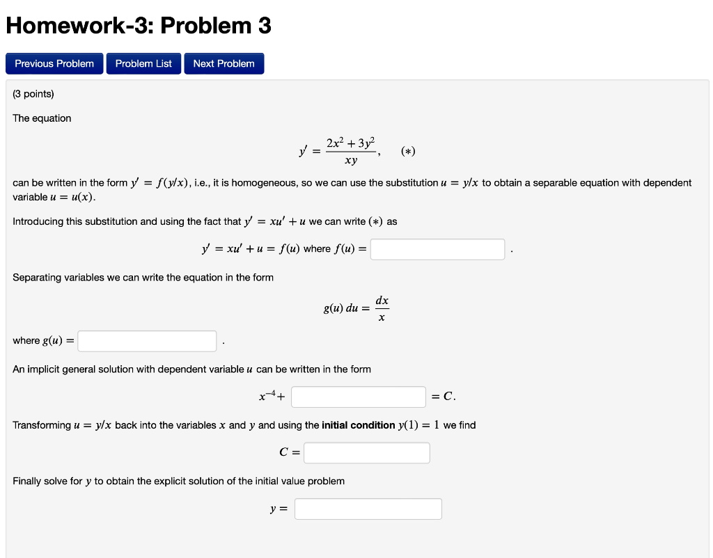 Solved Homework-3: Problem 3 Previous Problem Problem List | Chegg.com