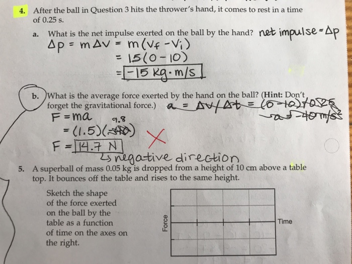 Solved 4. After the ball in Question 3 hits the thrower’s | Chegg.com