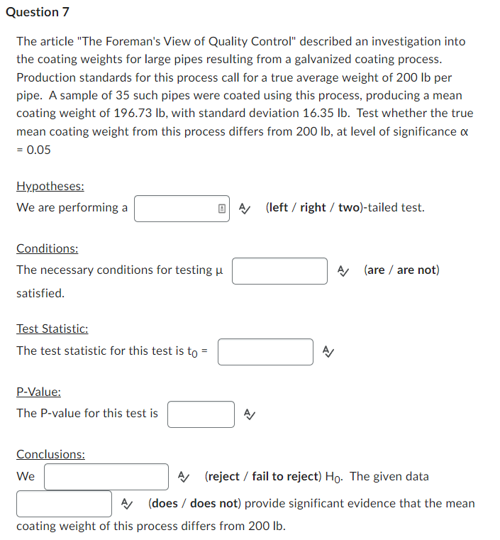 Solved The article "The Foreman's View of Quality Control" | Chegg.com