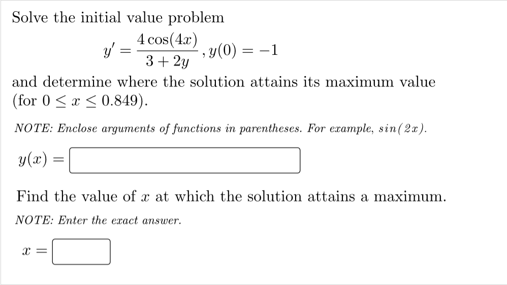 Solved Find the solution of the given initial value problem | Chegg.com