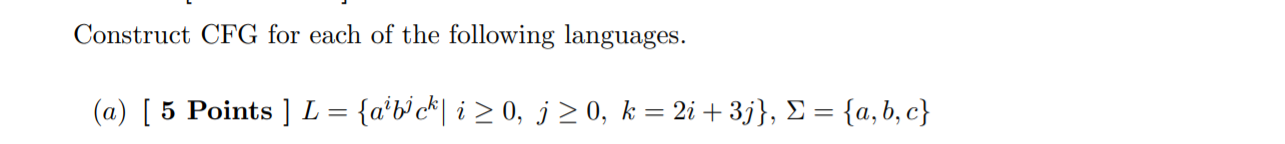 Solved Construct CFG for each of the following languages. | Chegg.com