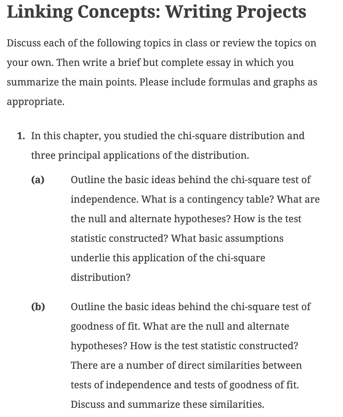 Solved Linking Concepts: Writing Projects iscuss each of the | Chegg.com