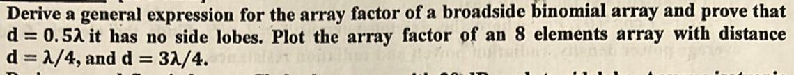 Solved prove that Derive a general expression for the array | Chegg.com