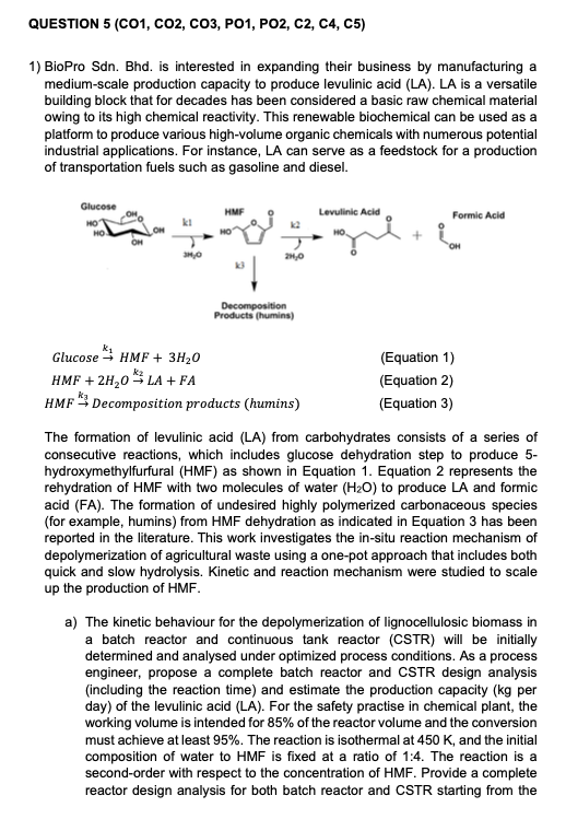 Solved QUESTION 5 (C01, CO2, CO3, PO1, PO2, C2, C4, C5) 1) | Chegg.com