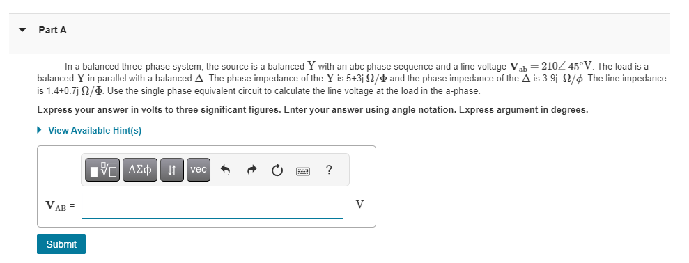 Solved In a balanced three-phase system, the source is a | Chegg.com