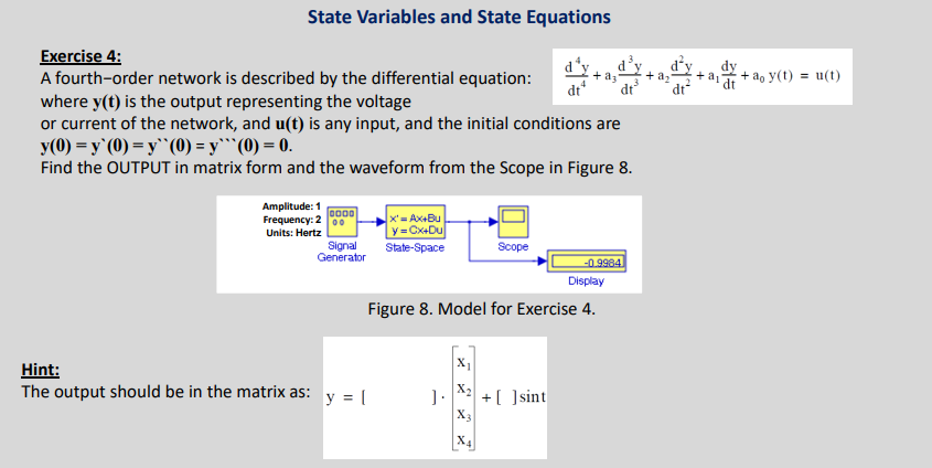 Solved +a, y(t) = u(t) State Variables and State Equations | Chegg.com