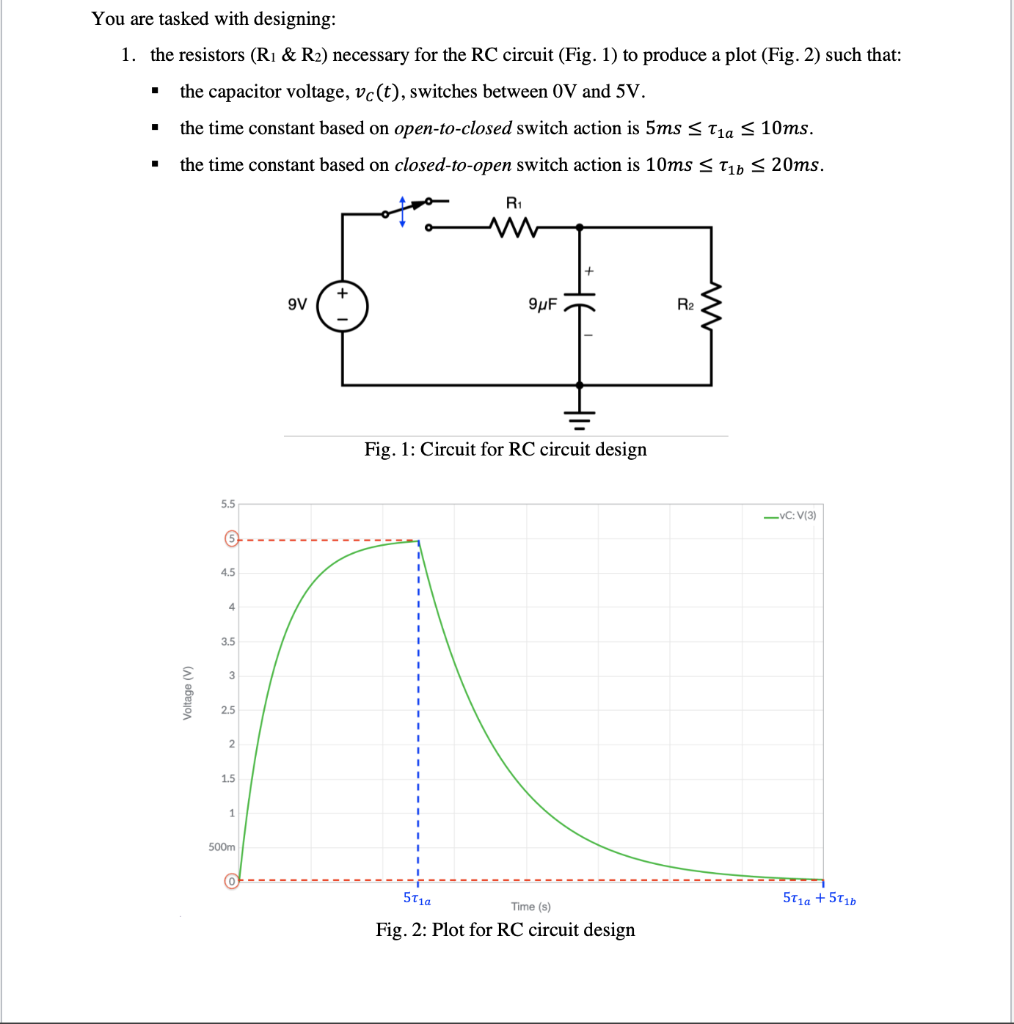 Solved Designing a DC transient circuitA) Calculate: i. | Chegg.com