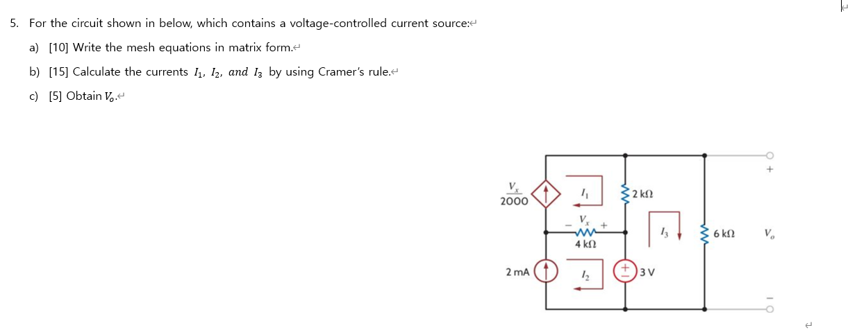 Solved 5. For the circuit shown in below, which contains a | Chegg.com