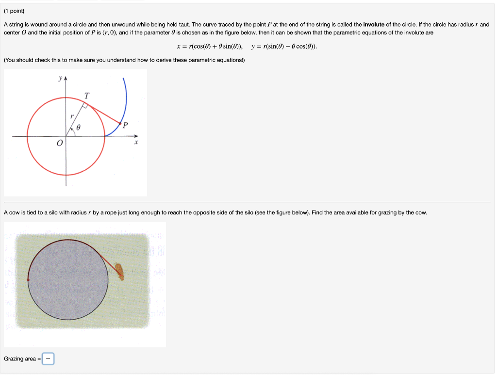 Solved A string is wound around a circle and then unwound | Chegg.com