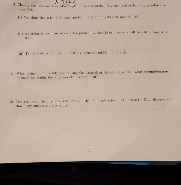 Solved TUU 10. Classify each statement as an example of | Chegg.com