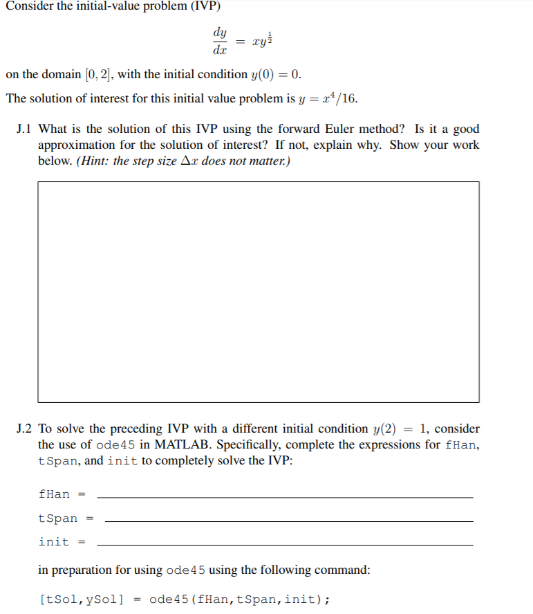 Solved Consider the initial-value problem (IVP) dy dx on the | Chegg.com