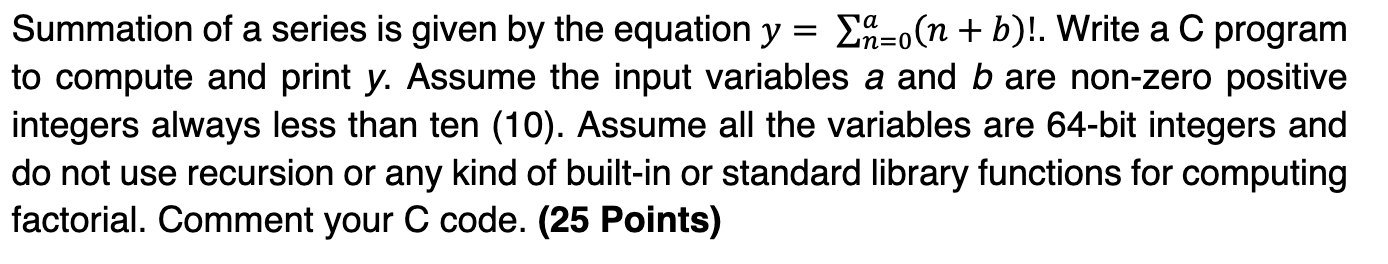 Solved Summation of a series is given by the equation | Chegg.com