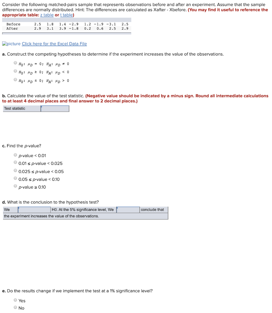 Solved Consider the following matched-pairs sample that | Chegg.com