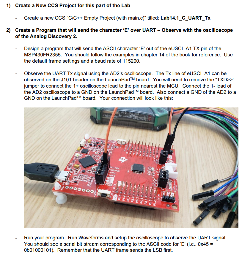 Solved Create a New CCS Project for this part of the Lab - | Chegg.com