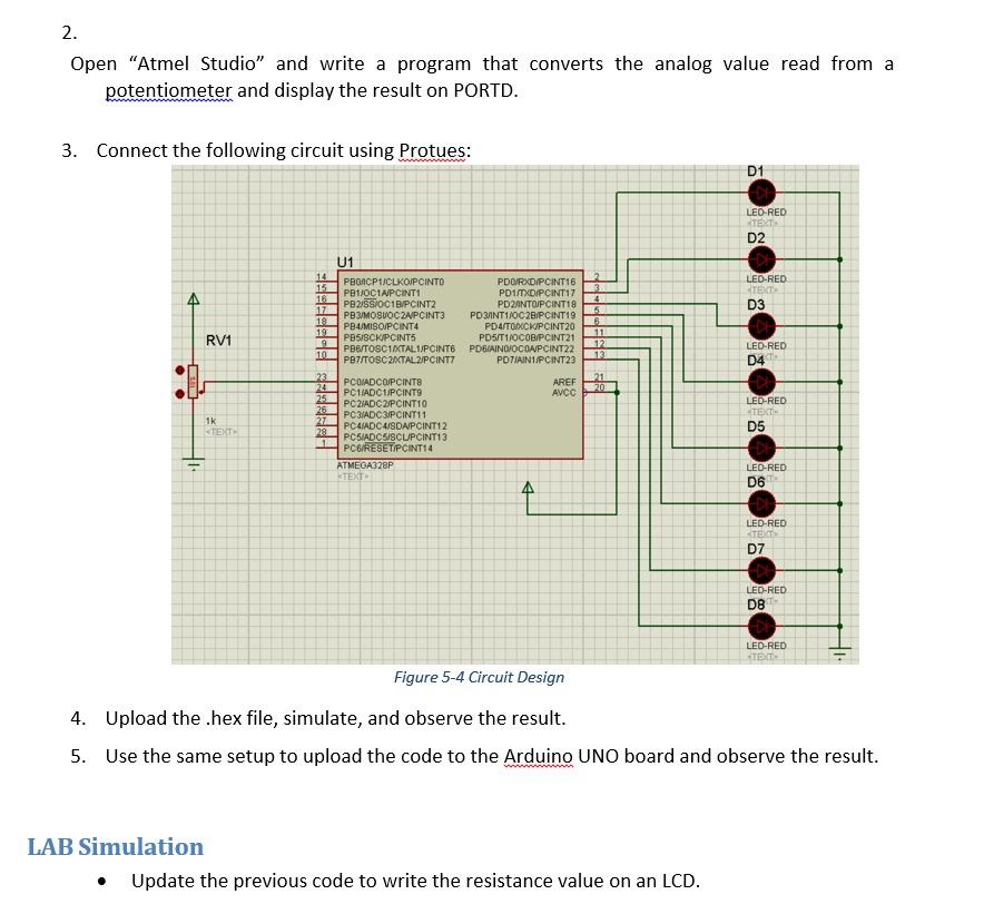 2. Open "Atmel Studio" and write a program that | Chegg.com