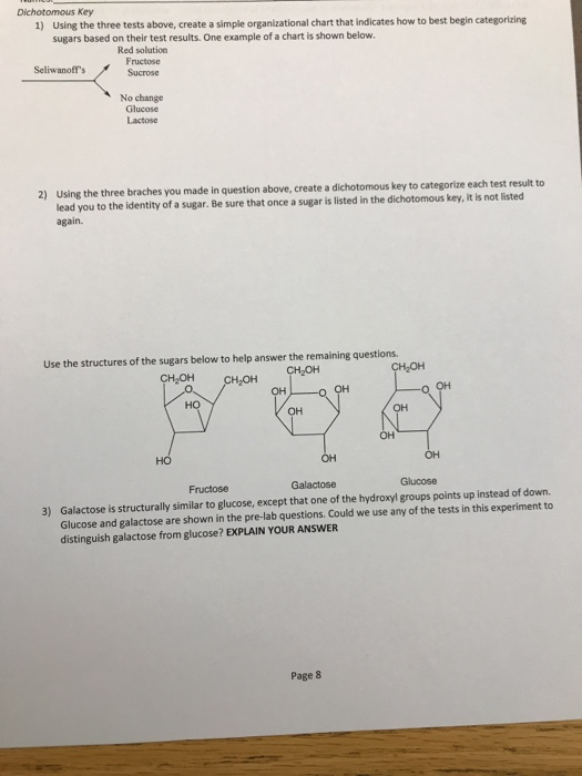 Experiment 10-Carbohydrate Identification Student | Chegg.com