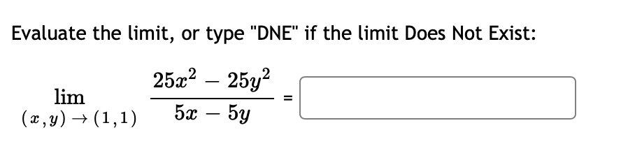 Solved Evaluate the limit, or type "DNE" if the limit Does | Chegg.com