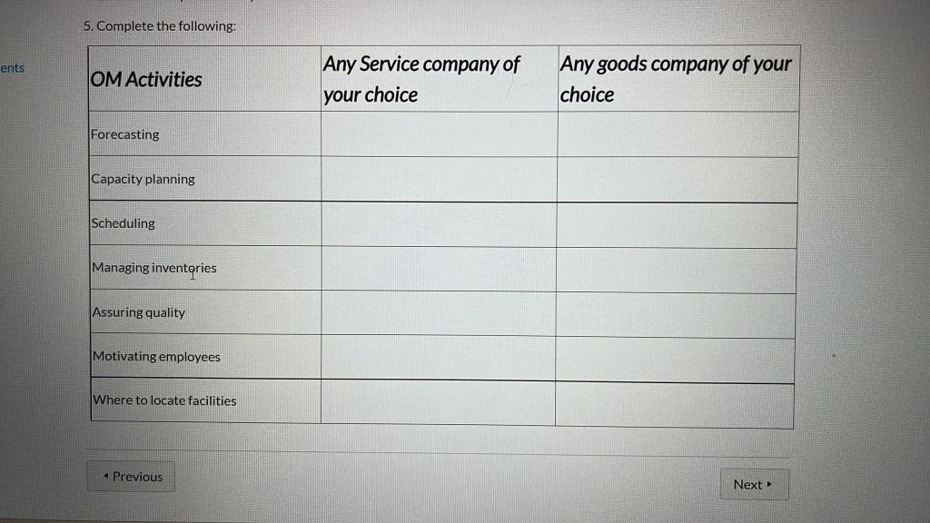 Solved 5. Complete the following: | Chegg.com