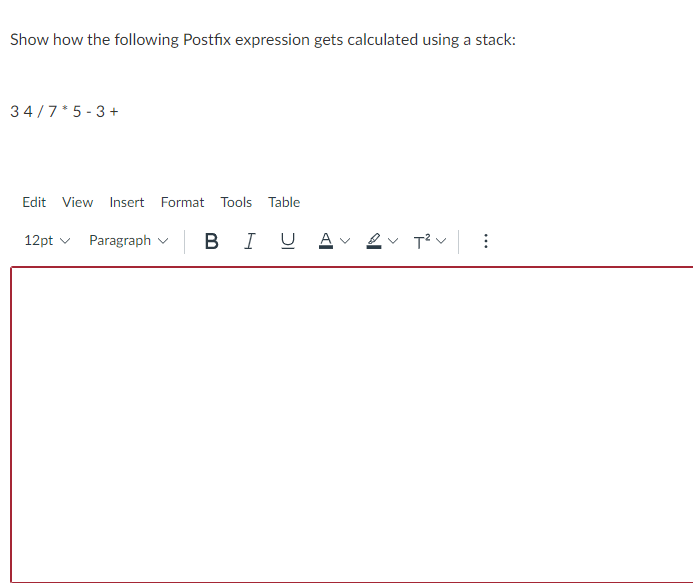 Solved Show how the following Postfix expression gets | Chegg.com