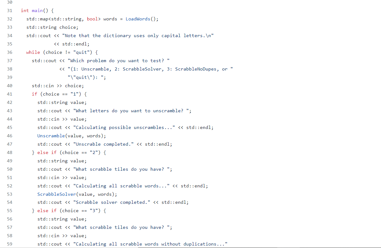 Solved Recursive Scrabble Solver In this lab you will work | Chegg.com