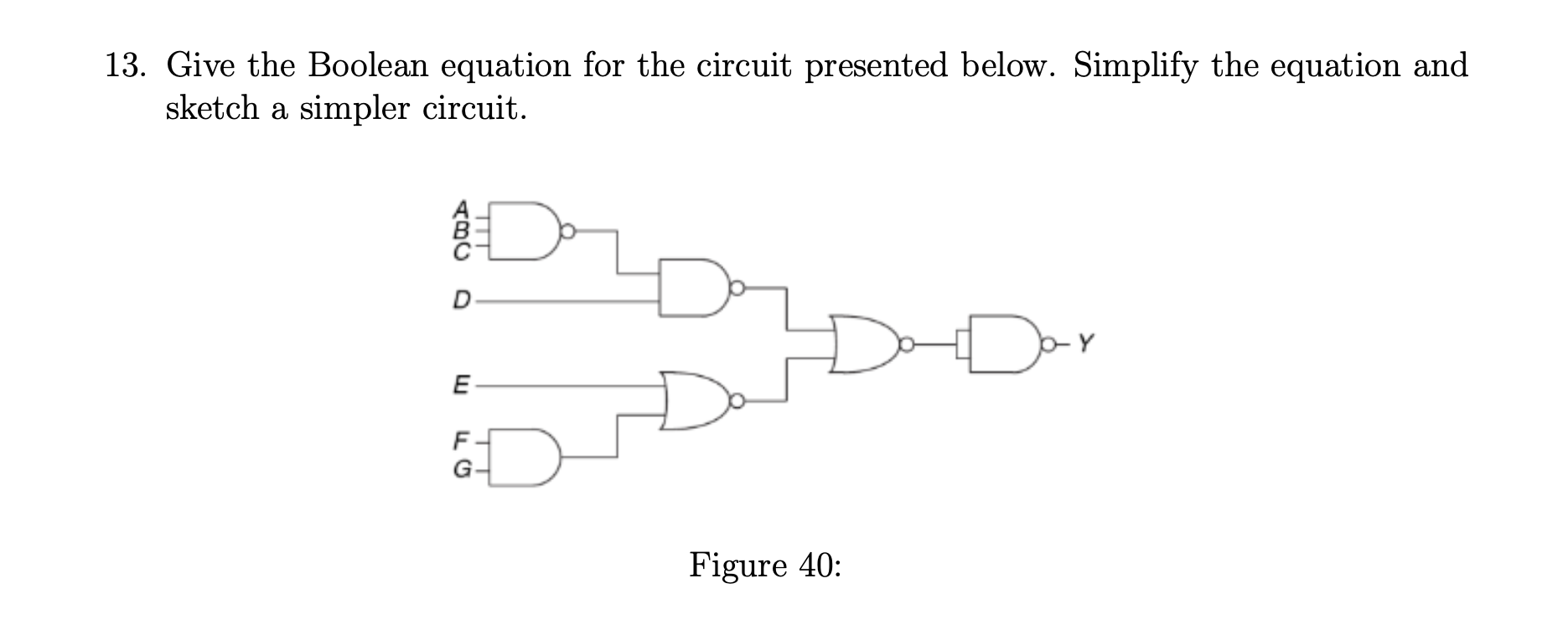 Solved 13. Give the Boolean equation for the circuit | Chegg.com