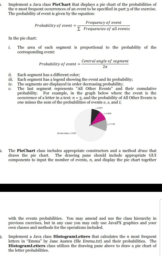 Implement a Java class PieChart that displays a pie | Chegg.com
