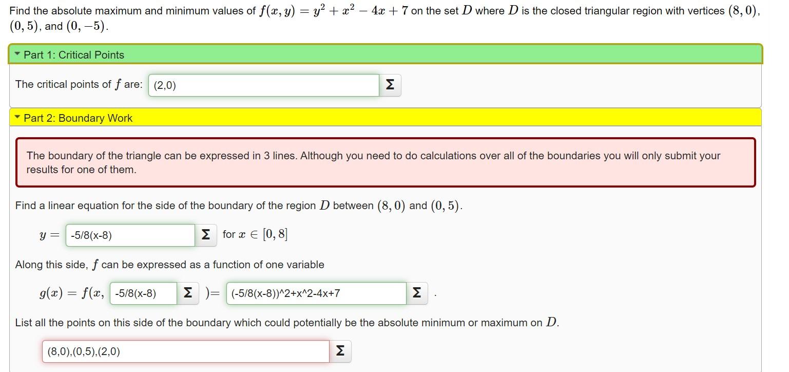 Solved Find the absolute maximum and minimum values of | Chegg.com