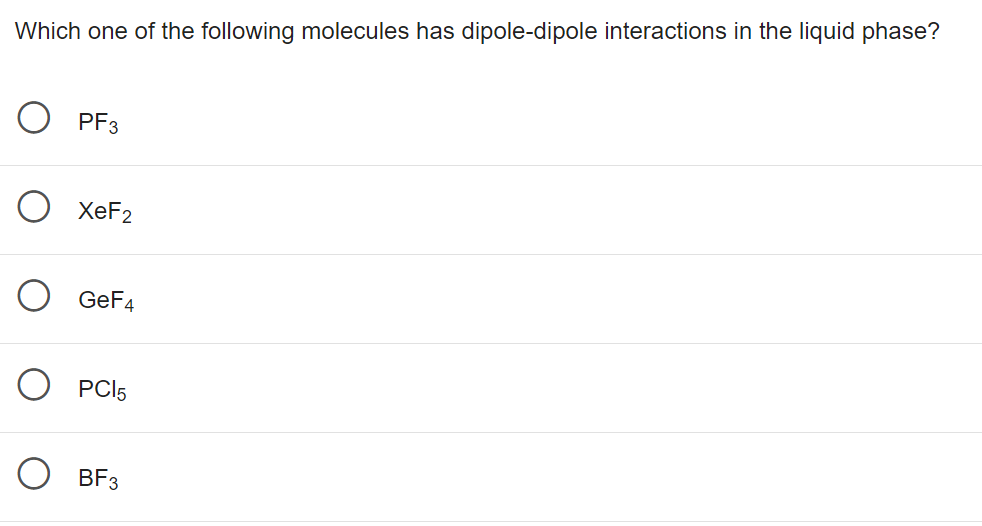 Solved Which one of ﻿the following molecules has | Chegg.com