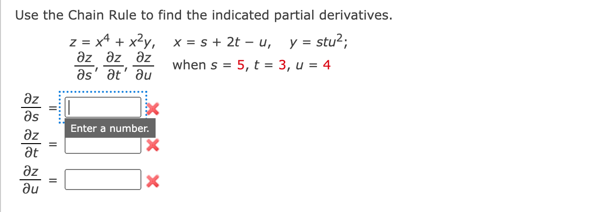 Solved Use the Chain Rule to find the indicated partial | Chegg.com