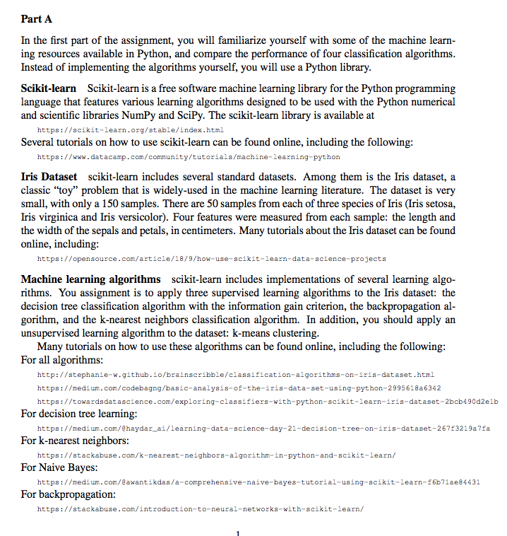 Part A In the first part of the assignment, you will | Chegg.com