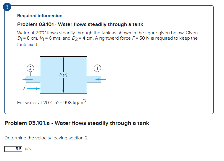 Solved Required information Problem 03.101 - Water flows | Chegg.com