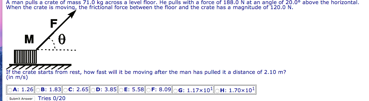 Solved A man pulls a crate of mass 71.0 kg across a level | Chegg.com