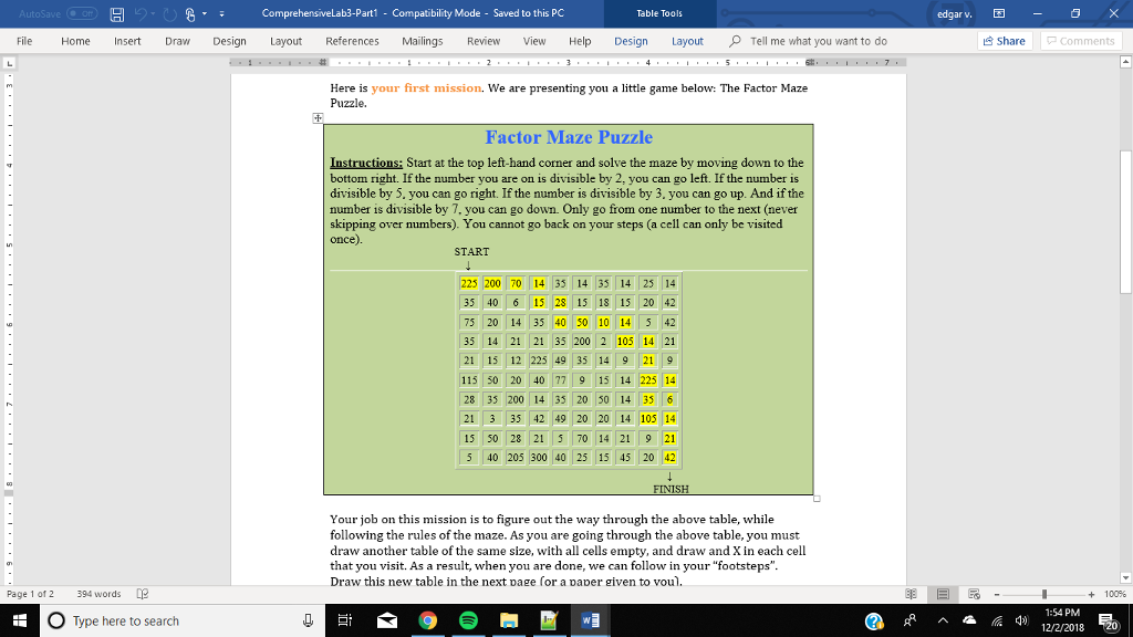 Help with Java code: Factor Maze Puzzle program I | Chegg.com