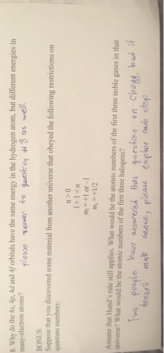 Solved 8. Why do the 4s, 4p, 4d and 4f orbitals have the | Chegg.com