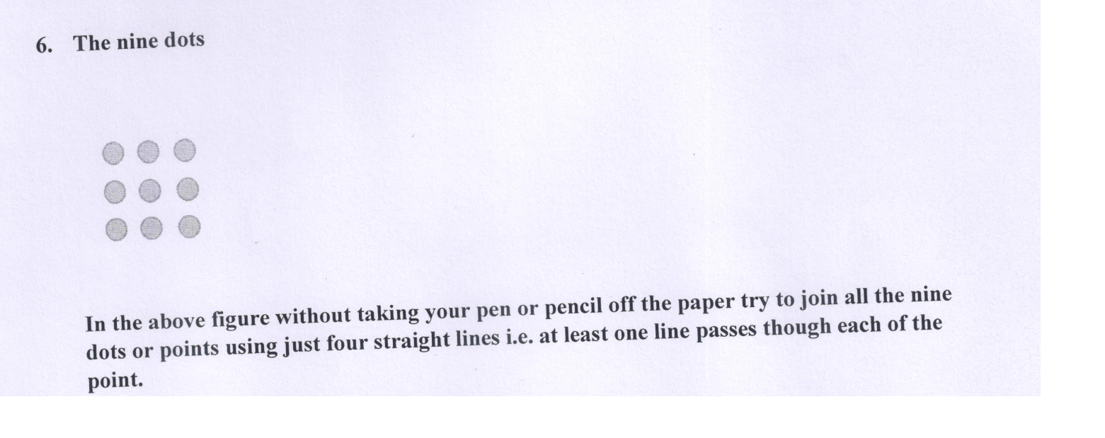 Solved 6. The nine dots In the above figure without taking | Chegg.com