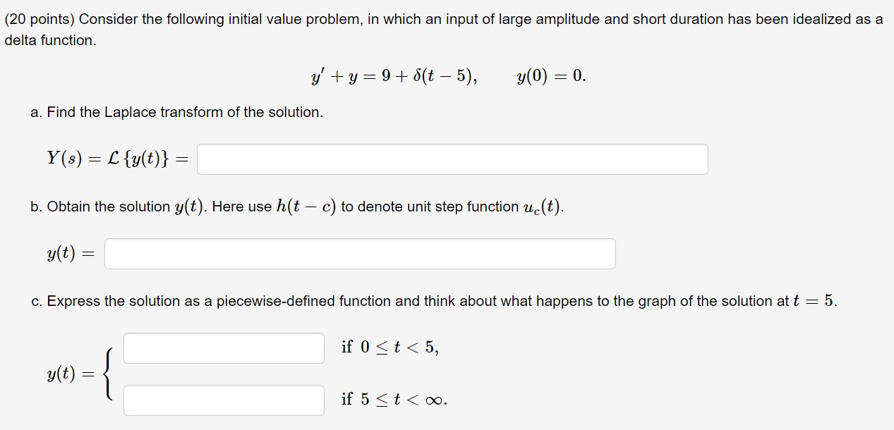 Solved 0 points) Consider the following initial value | Chegg.com