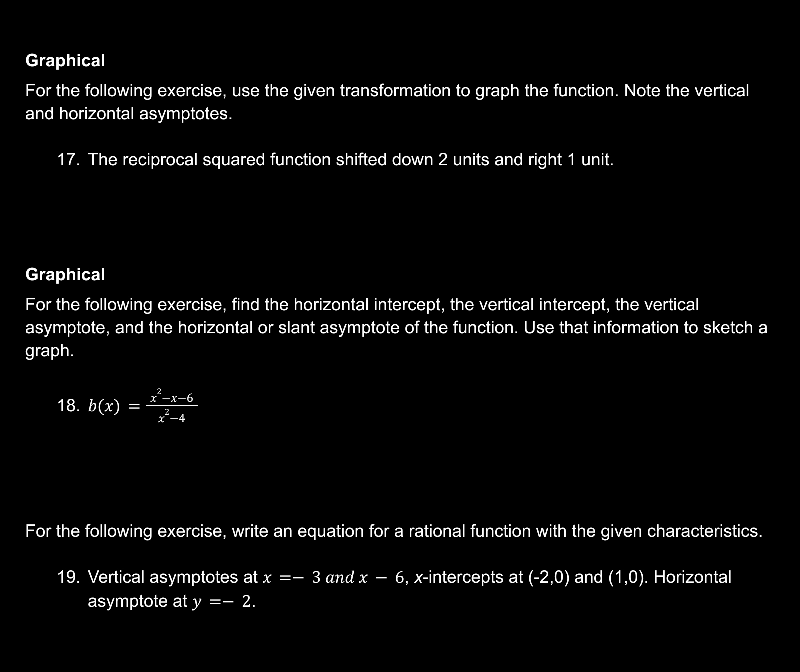 For The Following Exercise Use The Given 