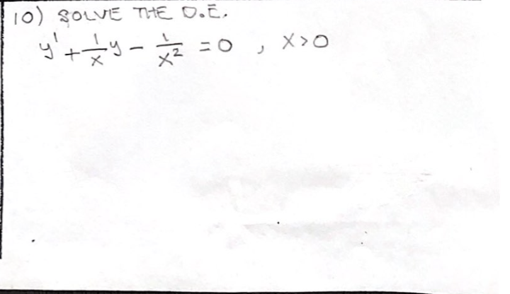 Solved 10) SOLVE THE O. E. が! 10 , X0 リー | Chegg.com