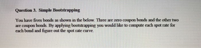 Solved Question 3. Simple Bootstrapping You have fives bonds | Chegg.com