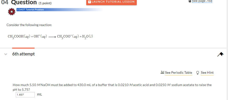 Solved LAUNCH TUTORIAL LESSON See page 768 04 Question (1 | Chegg.com
