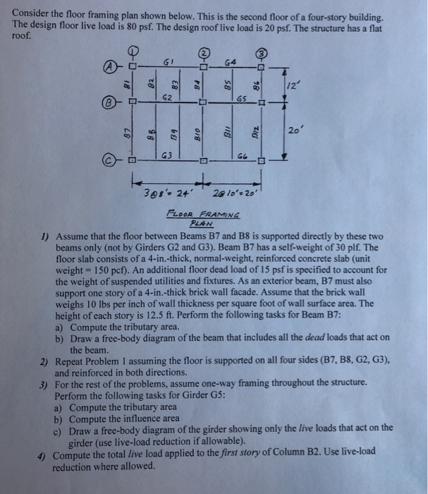 Solved Consider the floor framing plan shown below. This is | Chegg.com