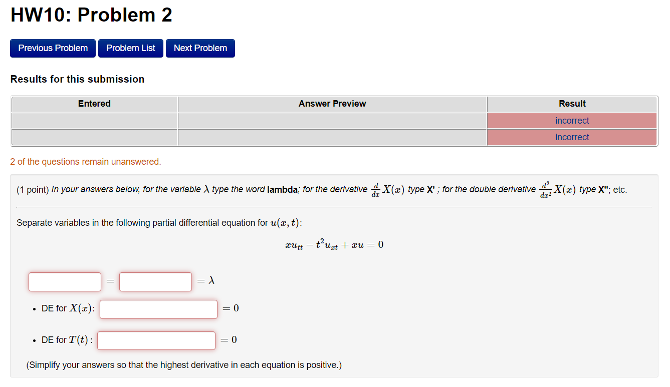 Solved HW10: Problem 2 Previous Problem Problem List Next | Chegg.com