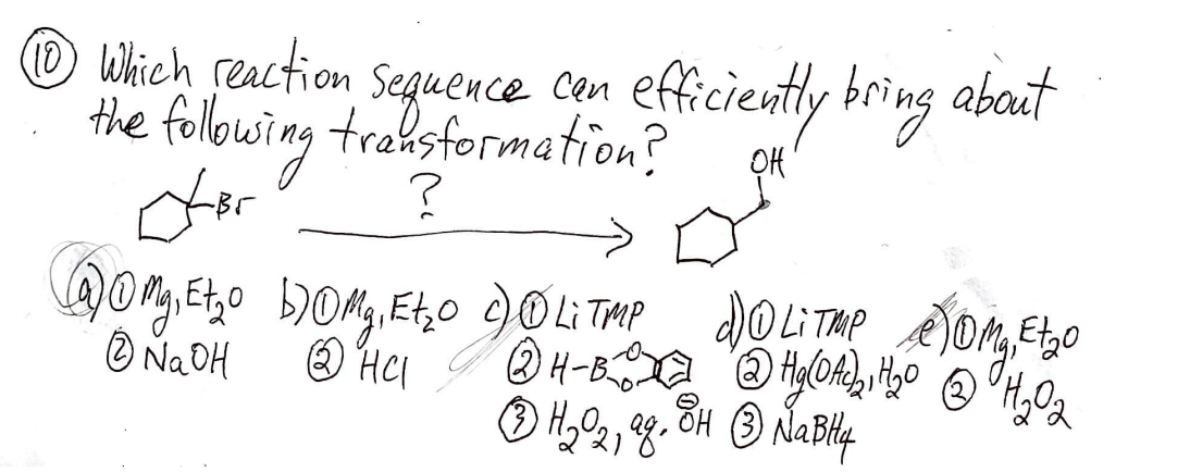 Solved (0) Which reaction sequence can efficiently bring | Chegg.com
