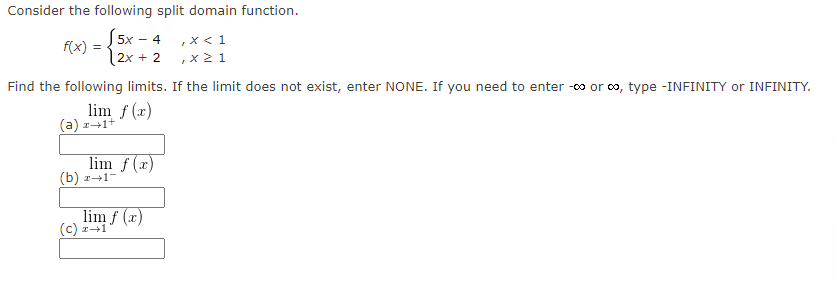 Solved Consider the following split domain function. | Chegg.com