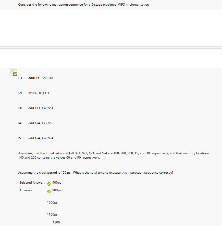 Solved Consider the following instruction sequence for a | Chegg.com