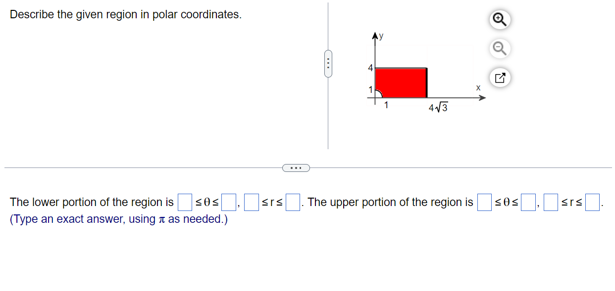 Solved Describe the given region in polar coordinates. The | Chegg.com