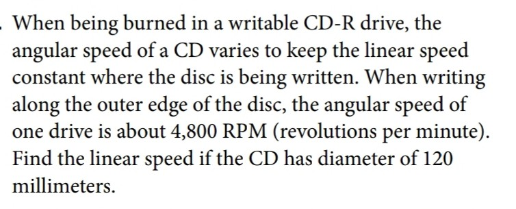 Solved When being burned in a writable CD-R drive, the | Chegg.com