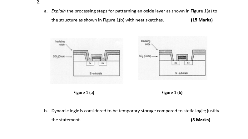 Solved 2. a. Explain the processing steps for patterning an | Chegg.com