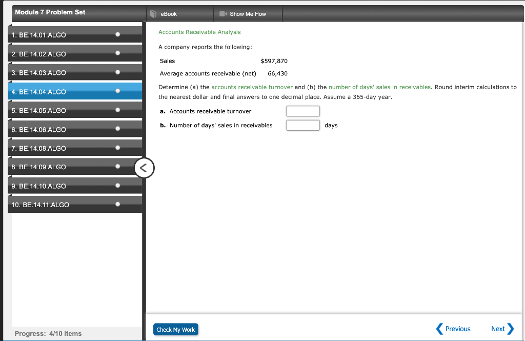 Solved Module 7 Problem Set eBook Show Me How 1. | Chegg.com